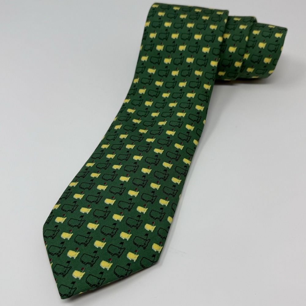 2025 Masters Tie Green Necktie Vineyard Vines Italian… - Gem